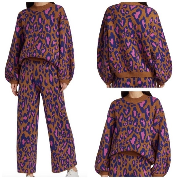FARM Rio | Sweaters | Farm Rio Caramel Leopard Pop Knit Sweater ...